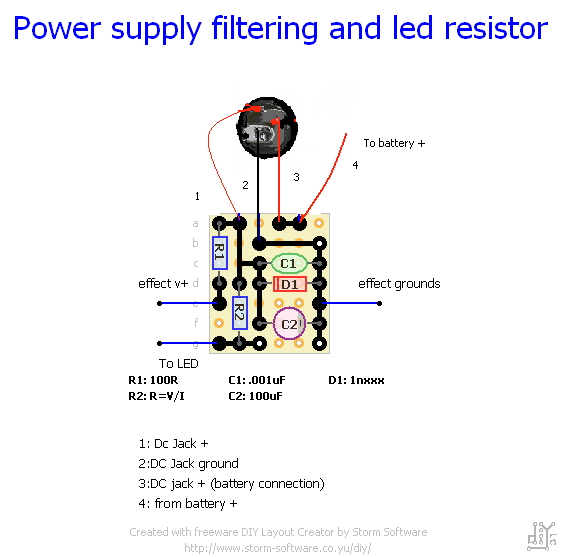 power supply filter with led res board